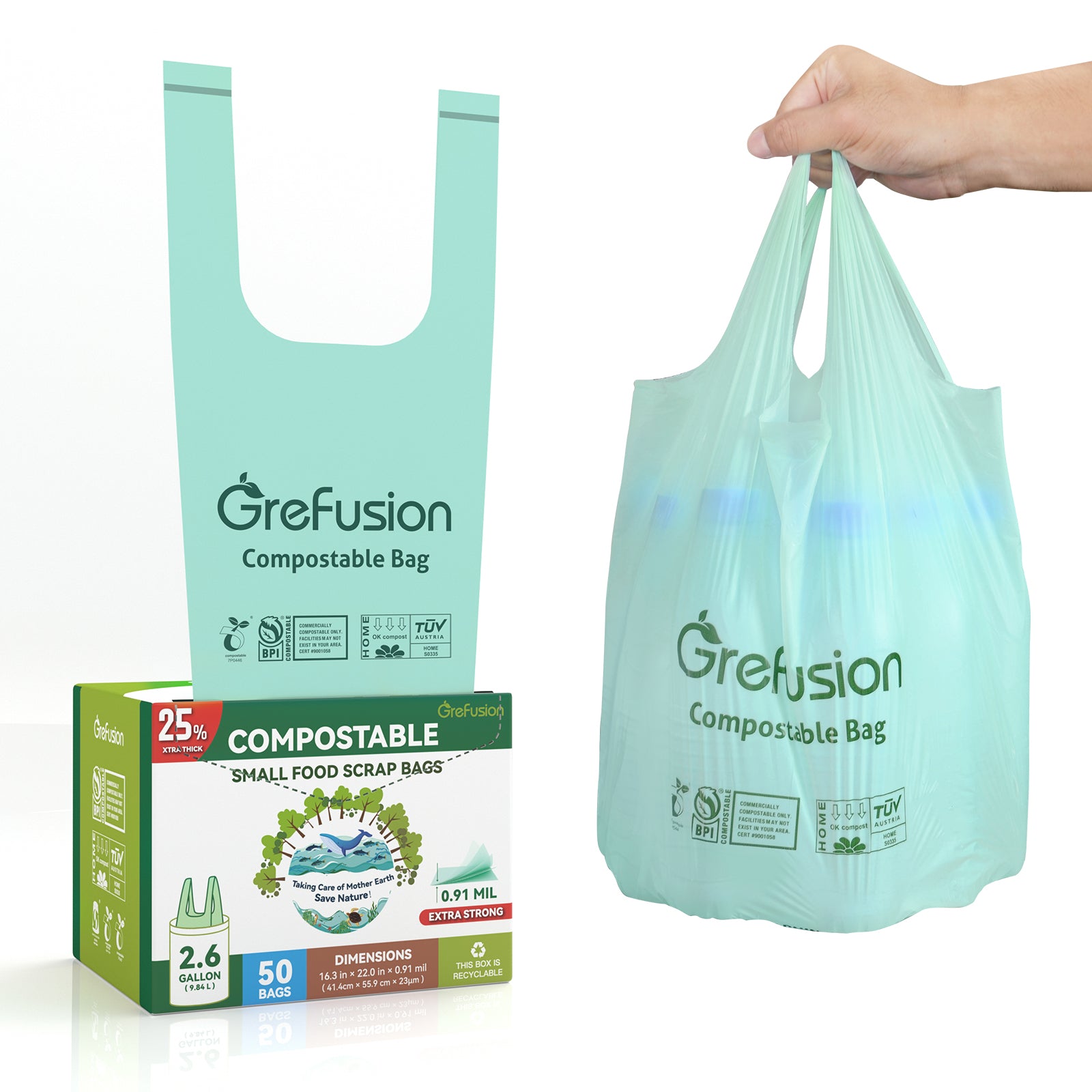Buy Large Compostable Kitchen Bags Online | Grefusion
